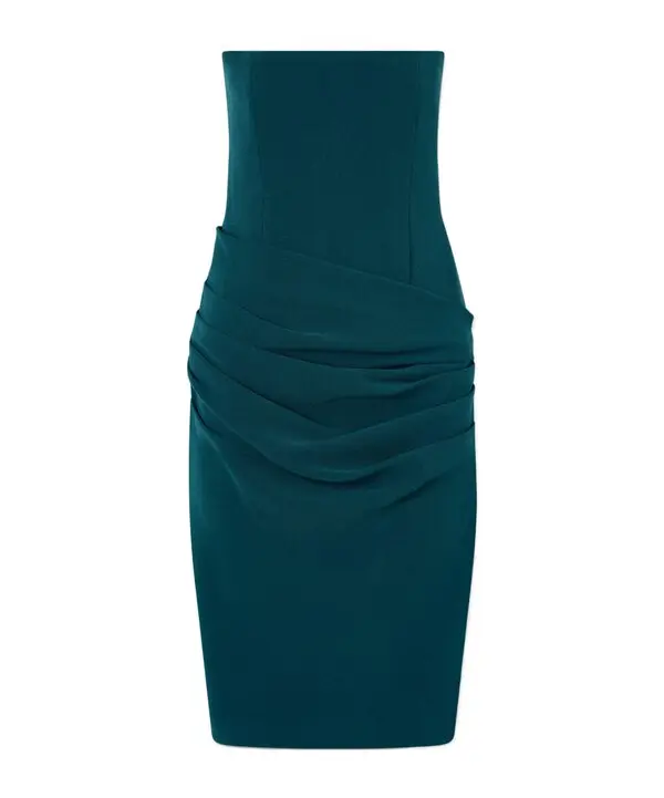 Alex Perry Strapless Draped Midi Dress