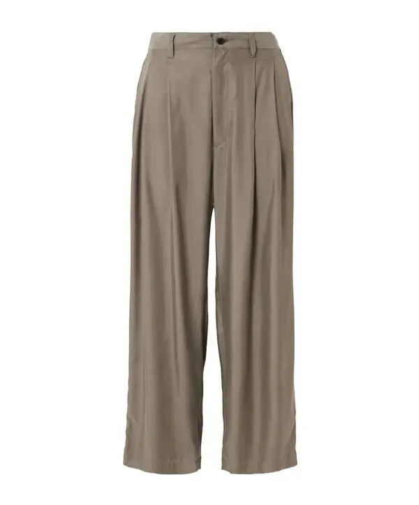 SSSTEIN Pleated Twill Wide-leg Pants