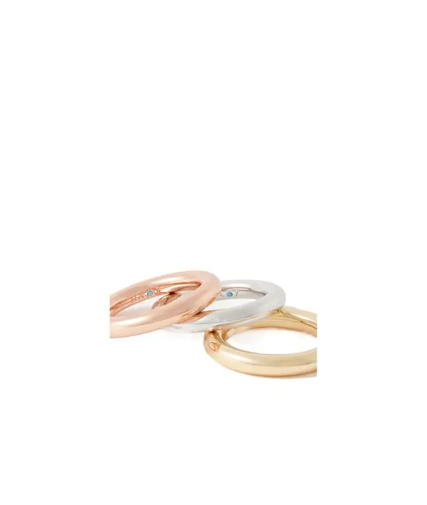 Assouline Set Of Three Two-tone Gold-silver Rings