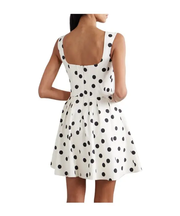 Rebecca Vallance Polka-dot Cotton-blend Poplin Mini Dress