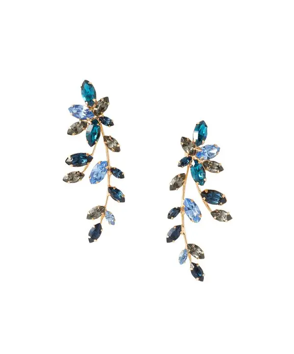 JENNIFER BEHR Gold-tone Crystal Earrings - Blue