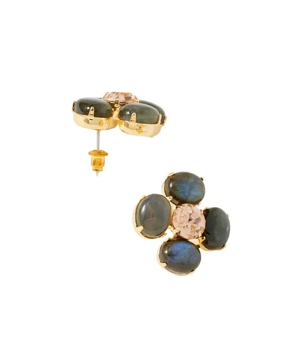 JENNIFER BEHR Gold-plated Labradorite And Crystal Earrings - Green