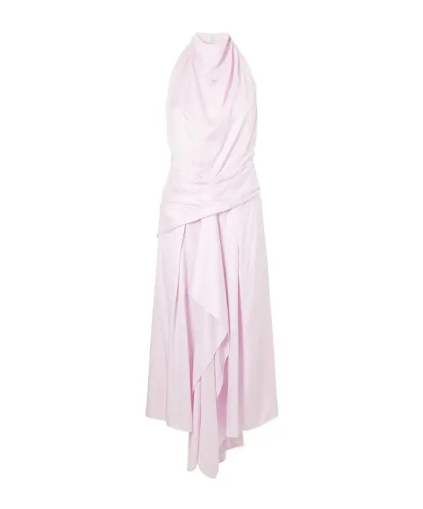 Brandon Maxwell The Marin Satin Halterneck Midi Dress - No