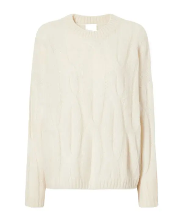 ALLUDE Cable-knit Cashmere And Silk-blend Sweater