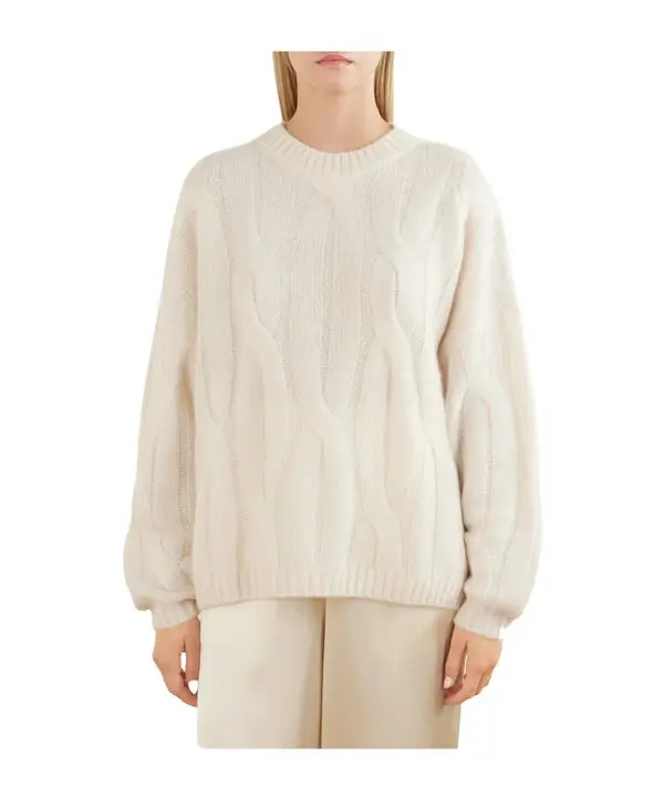 ALLUDE Cable-knit Cashmere And Silk-blend Sweater