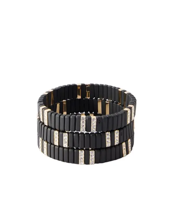 Assouline Gold-tone Cubic Zirconia Bracelets - Black