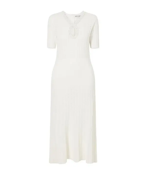 Rebecca Vallance Embellished Crochet-knit Midi Dress - No