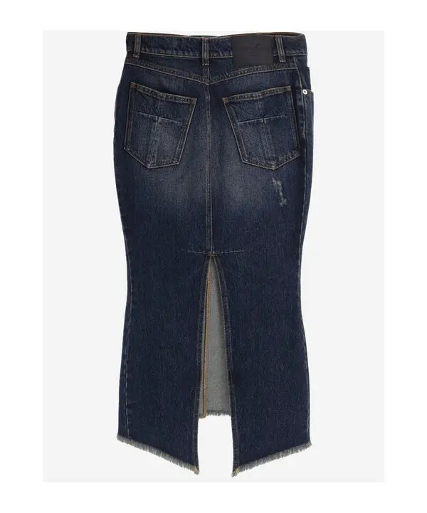 Matieres Fecales Belted Denim Skirt