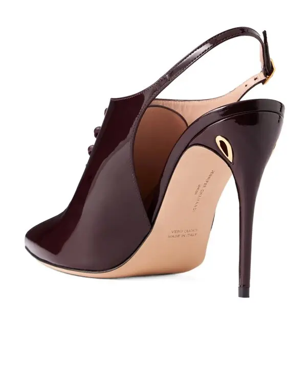 Jennifer Chamandi Patent Leather Slingback Pumps