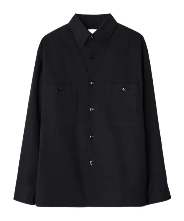 LEMAIRE Two-pocket Shirt In Light Cotton Twill - Black