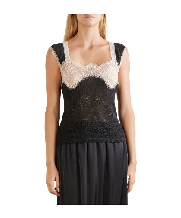 Anna Sui Lace-trimmed Jersey Cami