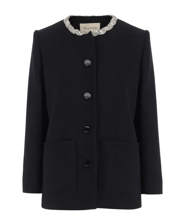Valentino Garavani Beaded Trim Jacket - Black
