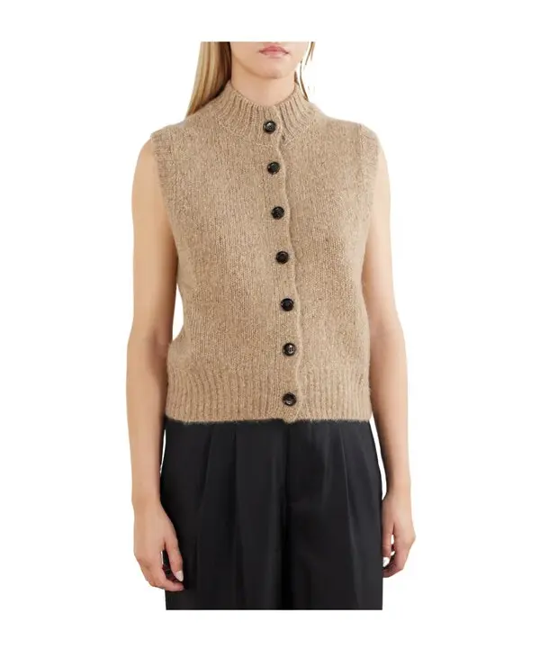 ALLUDE Button-down Cashmere Vest