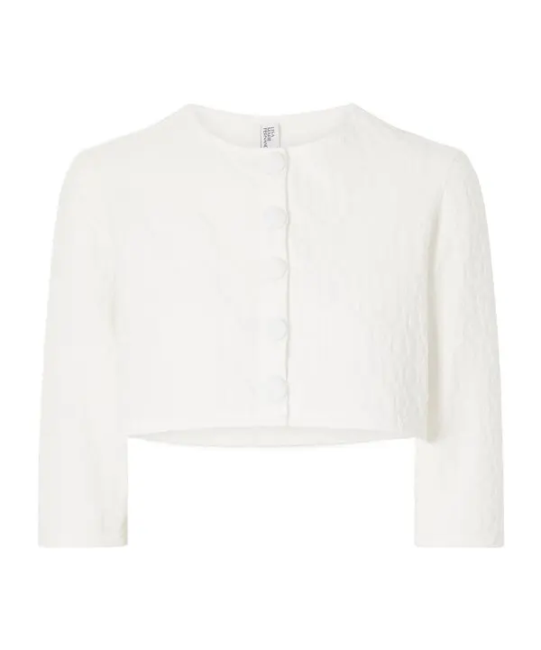 Lisa Marie Fernandez Cropped Floral-jacquard Cardigan - No