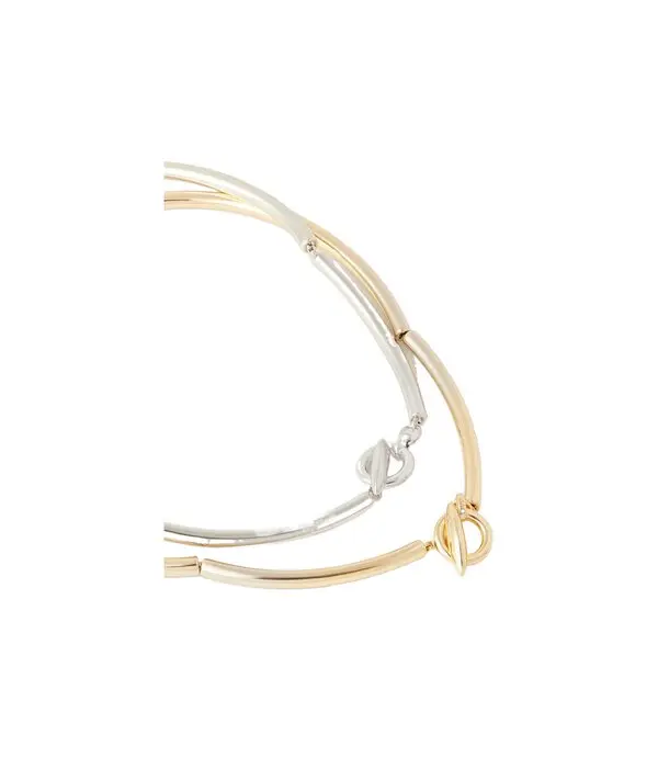 Assouline Two-piece Two-tone Gold And Silver Necklace Set