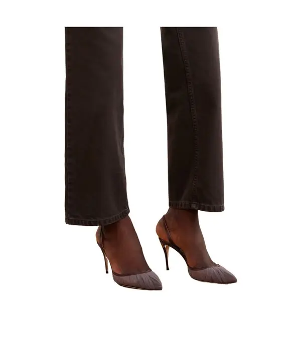 Jennifer Chamandi Satin-trimmed Tulle Slingback Pumps