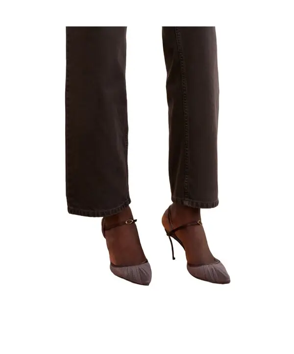 Jennifer Chamandi Satin-trimmed Tulle Slingback Pumps