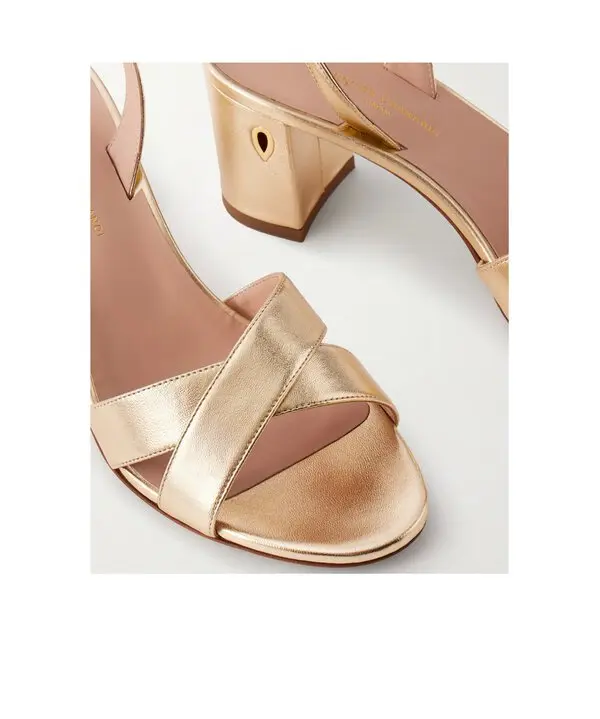 Jennifer Chamandi Metallic Leather Sandals