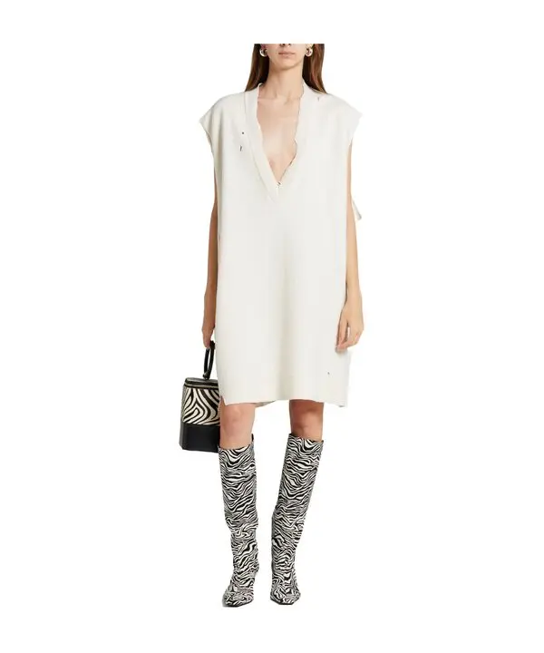 MAISON MARGIELA Solidcolor Wool Sleeveless Dress