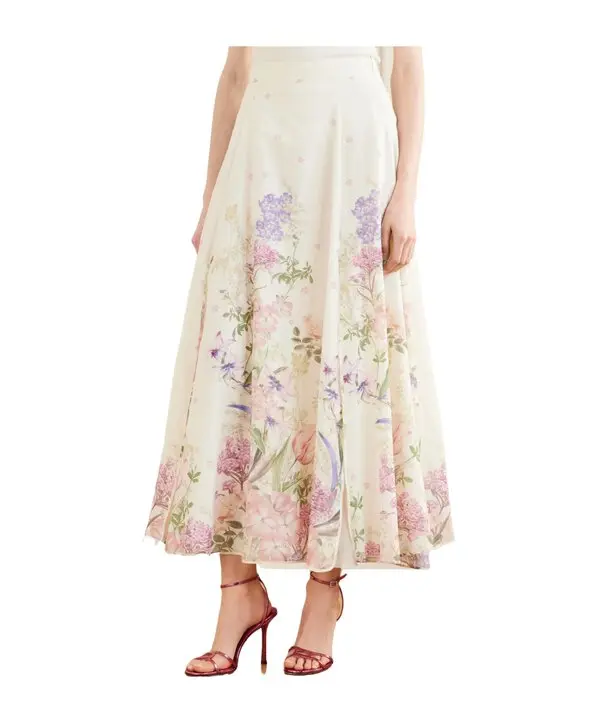 Charo Ruiz Ibiza Floral-print Cotton-blend Maxi Skirt