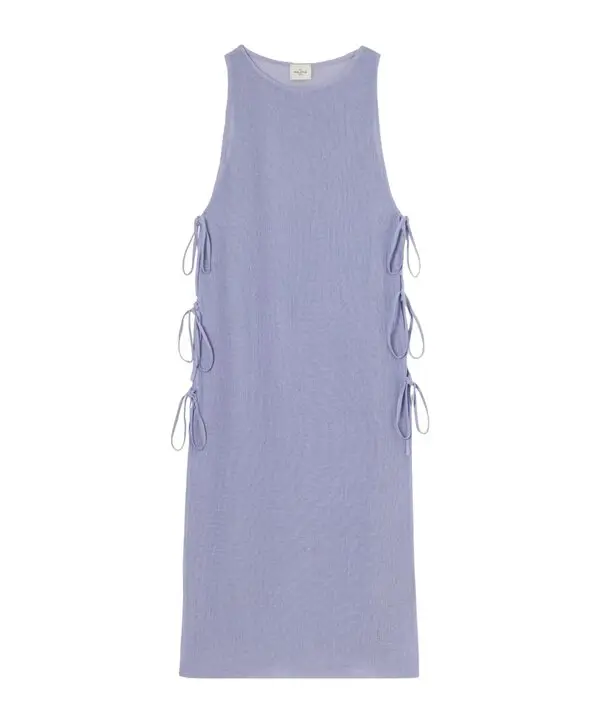Le Kasha Organic Linen Midi Dress - Blue