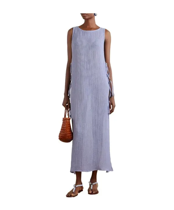 Le Kasha Organic Linen Midi Dress