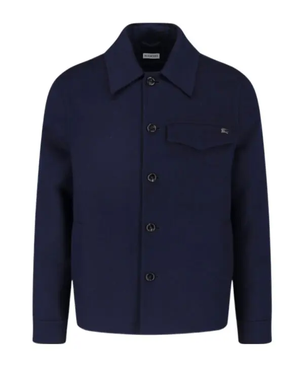Burberry Logo-detail Jacket - Navy Check