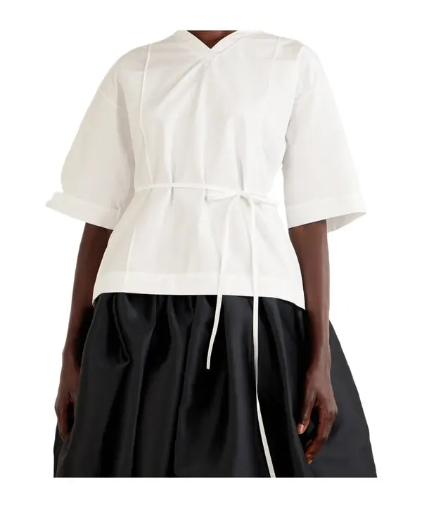 Calvin Klein Cotton-poplin Wrap Blouse