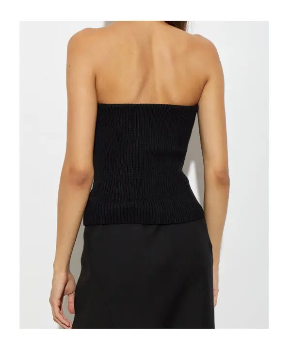 JIL SANDER Ribbed-knit Strapless Top