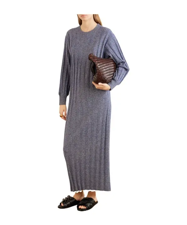 THE ELDER STATESMAN Ribbed Cashmere Maxi Dress