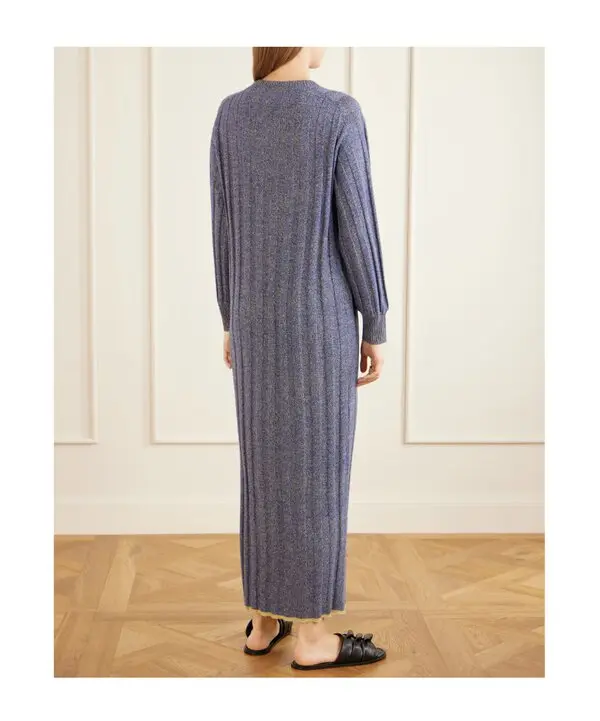 THE ELDER STATESMAN Ribbed Cashmere Maxi Dress
