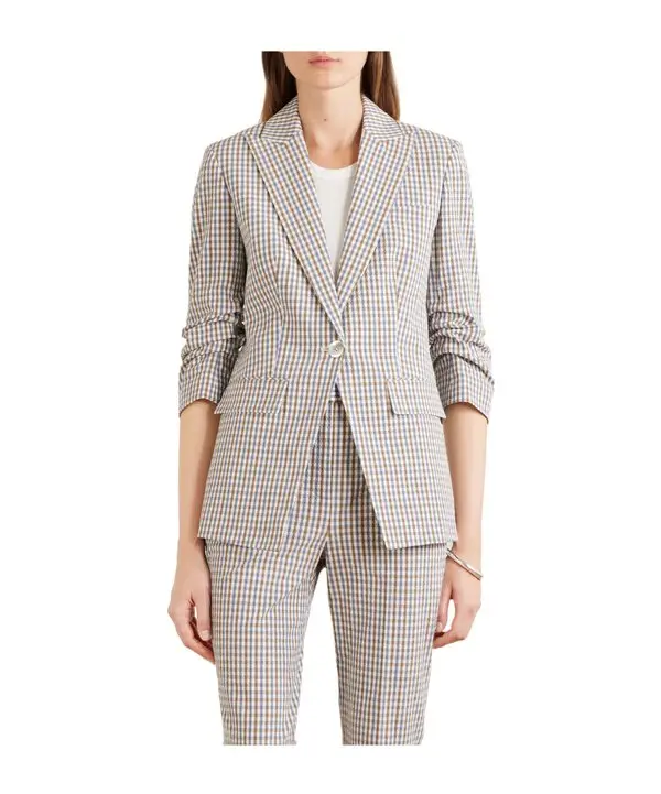 Veronica Beard Checked Cotton-seersucker Blazer