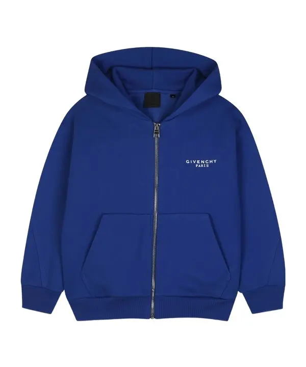 Givenchy Logo-print Zip-up Hoodie - Blue