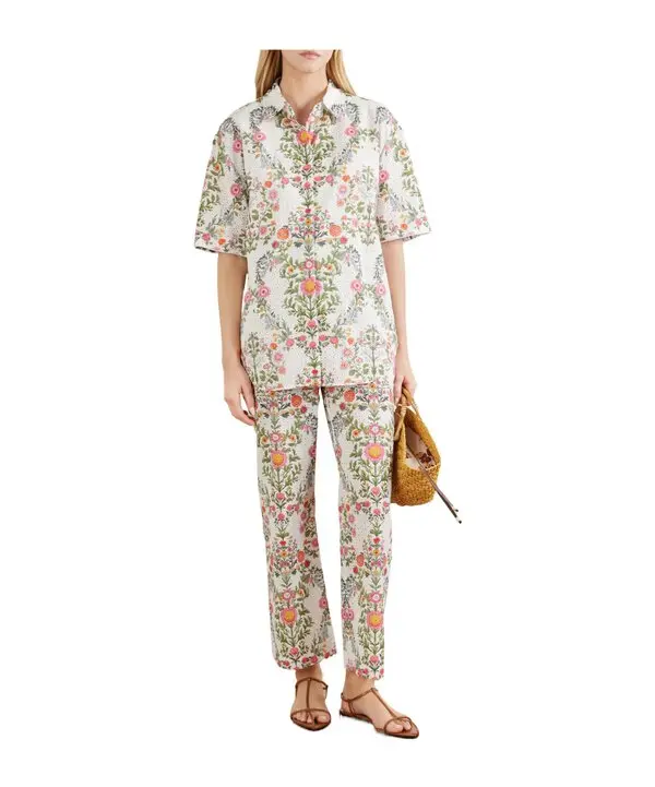 Borgo De Nor Printed Broderie Anglaise Cotton Shirt - No