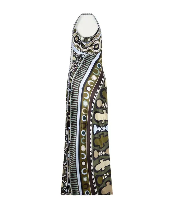 Emilio Pucci Soleil Print Satin Maxi Dress