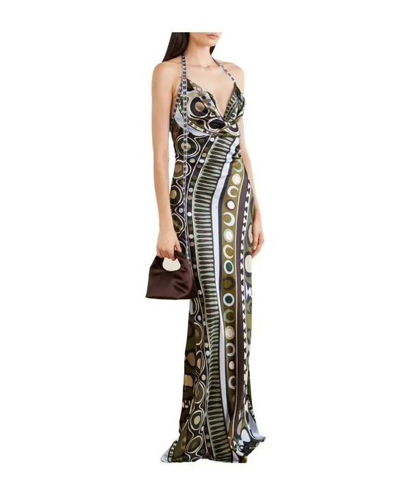 Emilio Pucci Soleil Print Satin Maxi Dress