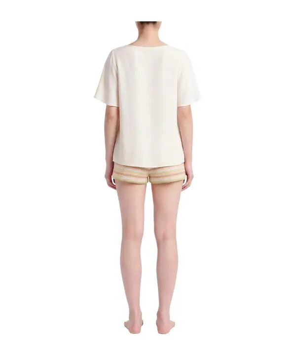 Chloé Striped Knit Shorts - Khaki