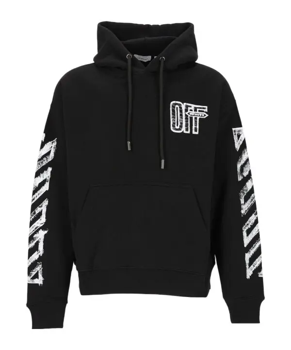 Off-White Arrow Pattern Hoodie - Black