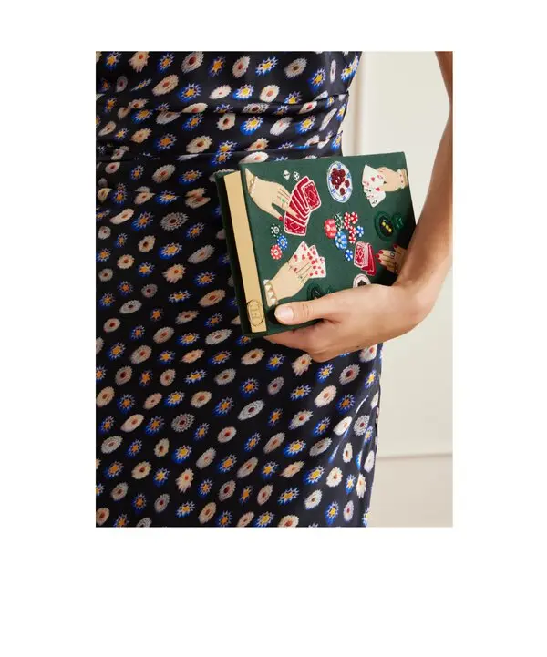 OLYMPIA LE-TAN Cards Embroidered Canvas Clutch