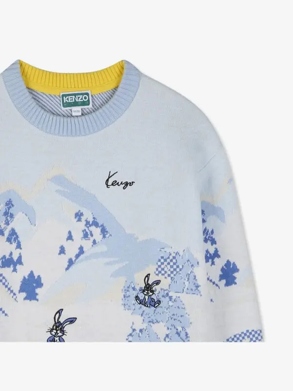 Kenzo Graphic-print Intarsia-knit Sweater