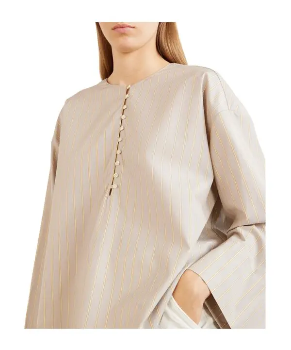 KALLMEYER Striped Cotton-poplin Blouse