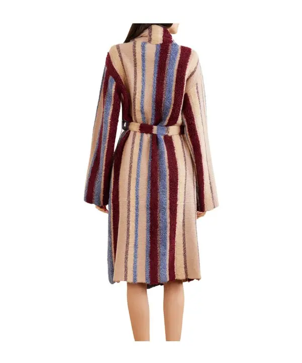 THE ELDER STATESMAN Striped Cashmere And Silk-blend Robe