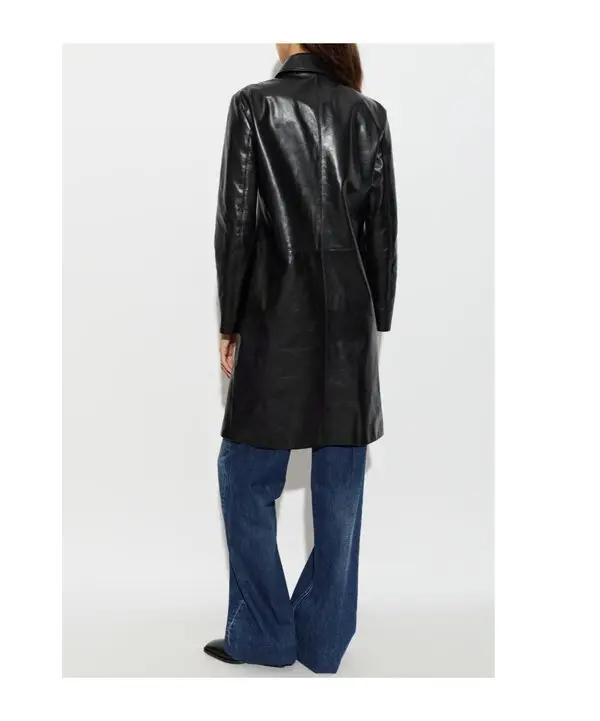 JIL SANDER Long-sleeved Leather Coat