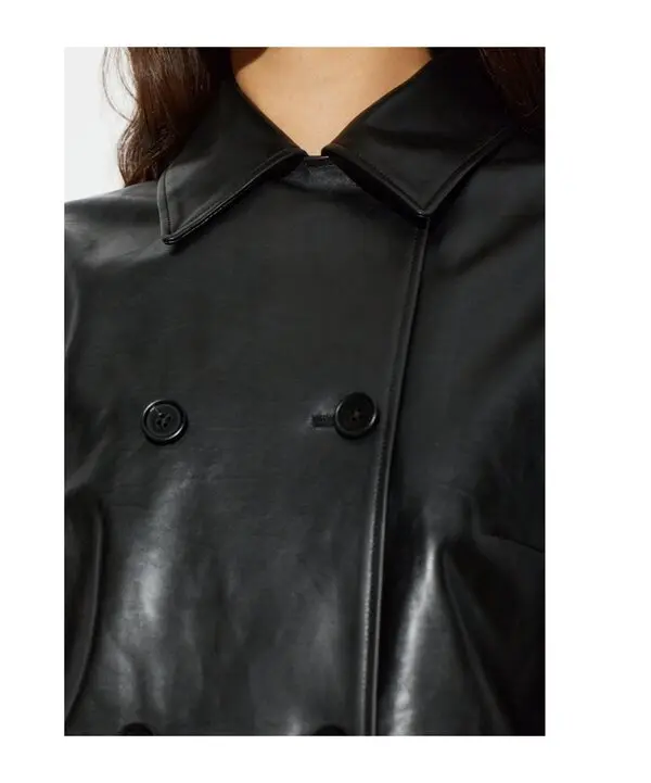 JIL SANDER Long-sleeved Leather Coat
