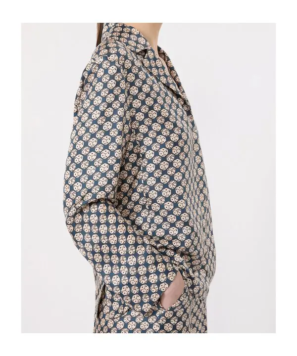 Max Mara Printed Silk Pyjama-style Shirt
