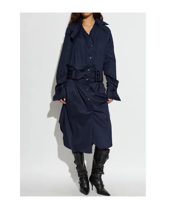VIVIENNE WESTWOOD Belted Trench Coat - Navy