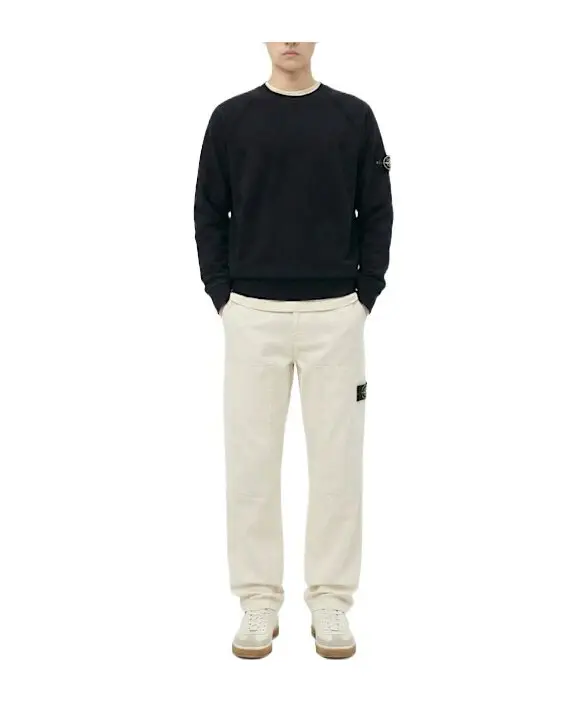 Stone Island Crew Neck Sweatshirt With Raglan Sleeves