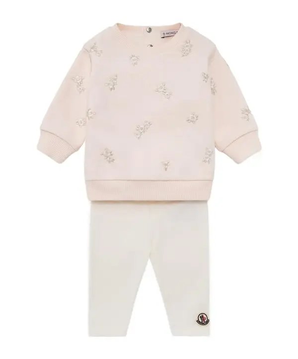 Moncler Embroidered Floral Cotton Blend Set