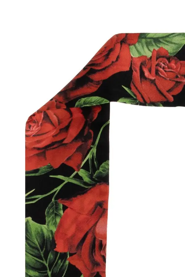 Dolce & Gabbana Dolce Gabbana Floral Printed Twill Scarf