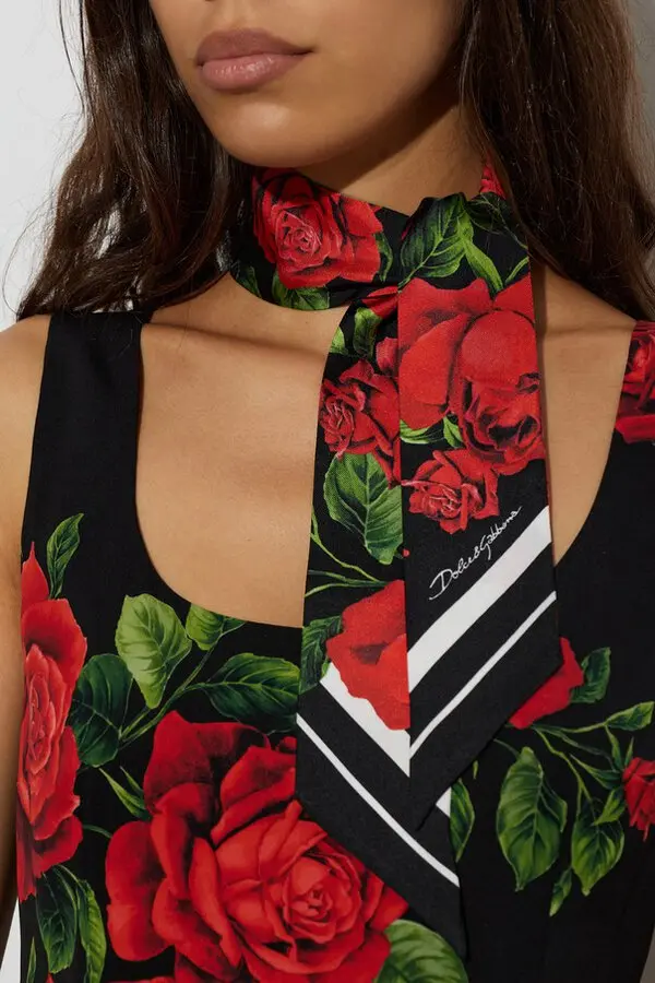 Dolce & Gabbana Dolce Gabbana Floral Printed Twill Scarf